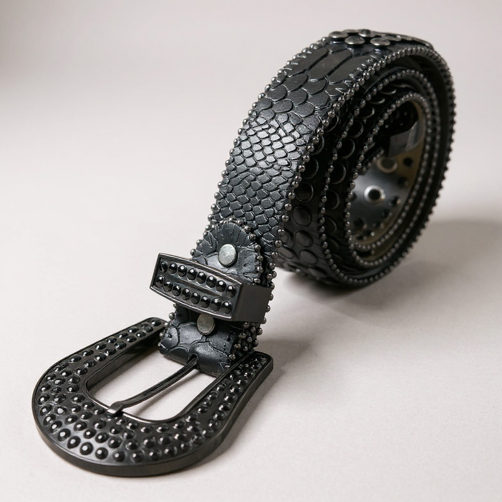 DNA Belt - Black With Black Rhinestones - 70 – Vengeance78