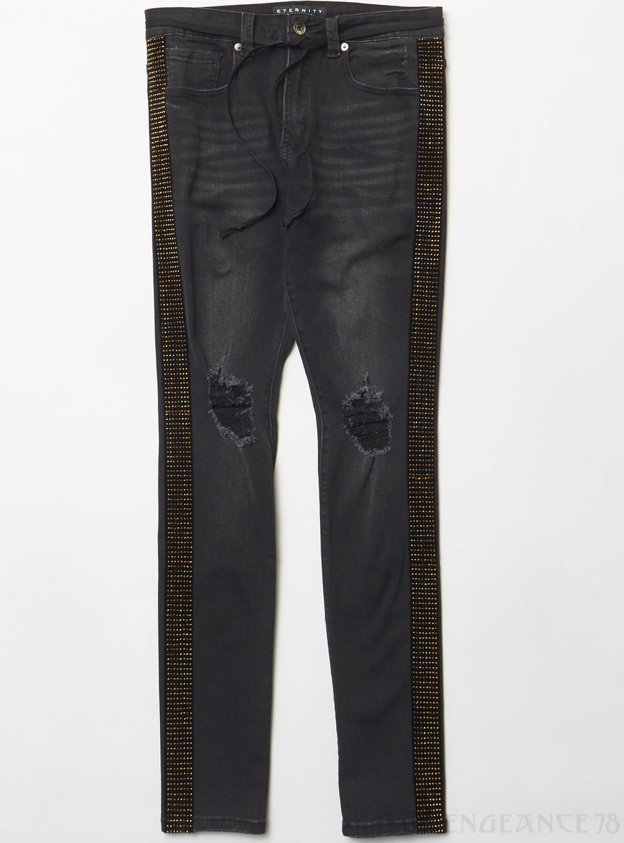 Eternity Jeans - Gold Stones - Washed Black - E4133347-WBK – Vengeance78