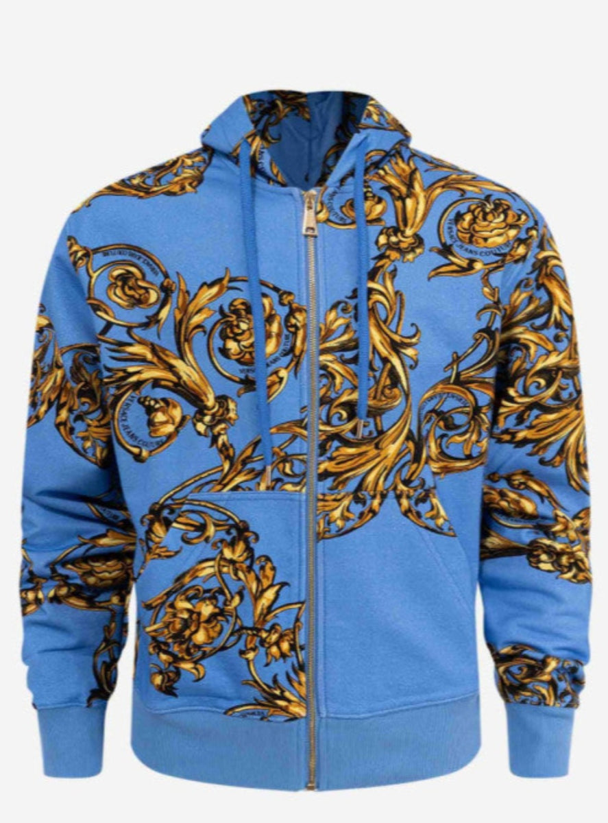 Versace Hoodie - Regalia Baroque Zip-Up - Blue - 72GAI3Z0 G23 – Vengeance78