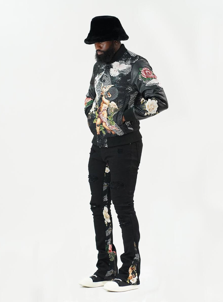 Frost Original Jacket - Angel Tapestry Varsity - Black - F1015 ...