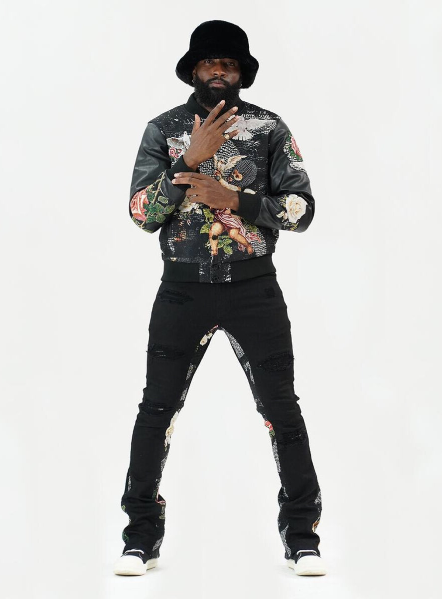 Frost Original Jacket - Angel Tapestry Varsity - Black - F1015 ...