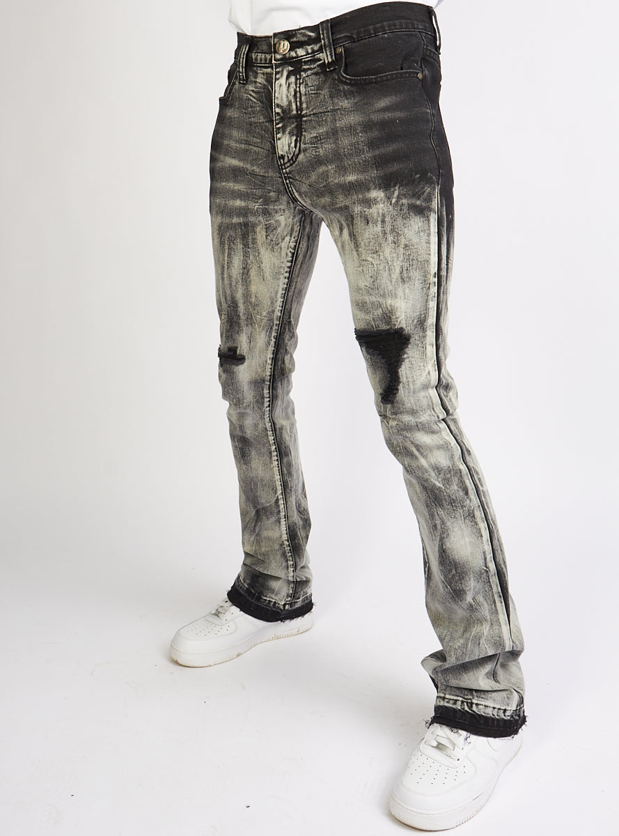Politics Flare Stacked Jeans - Barlow - Black Stampede - 505 – Vengeance78