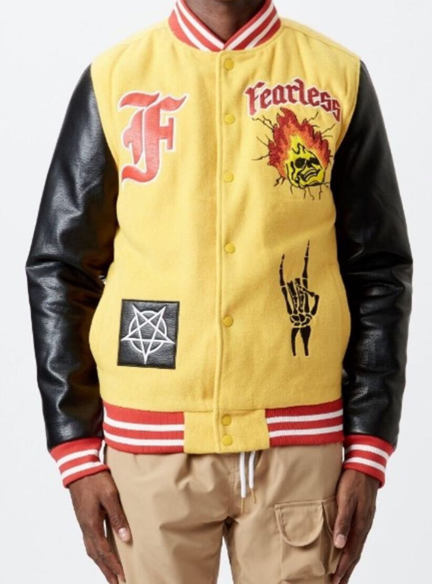Rebel Minds Jacket - Fearless Varsity - Yellow - 122-511 – Vengeance78