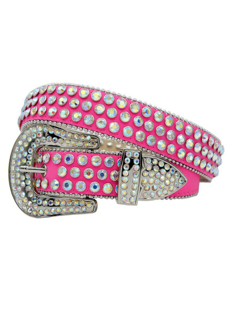 DNA Belt - Pink Leather with Multi Color Stones – Vengeance78