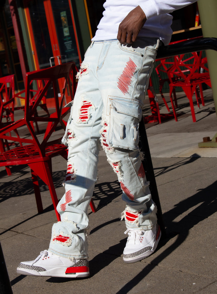 Politics Stacked Flare Jeans - Wooden Denim - Light Wash - POLDWOODEN1 ...