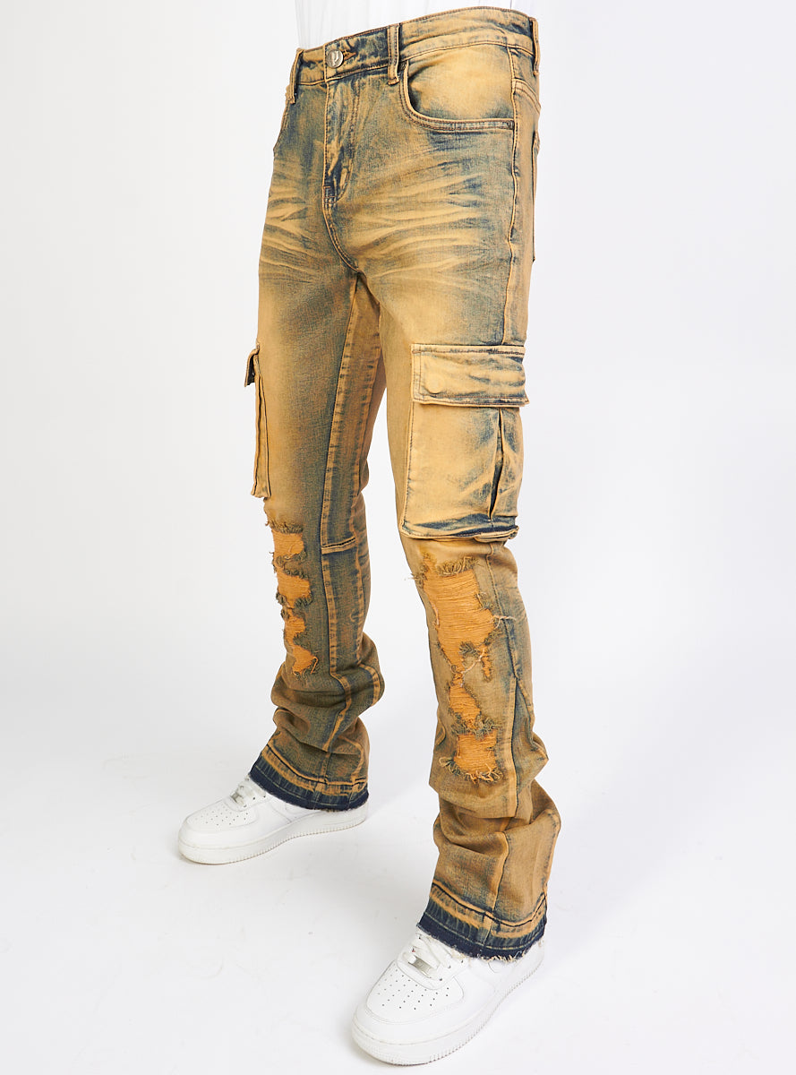 Politics Flare Stacked Pants - Mott - Vintage Wash - 501 – Vengeance78