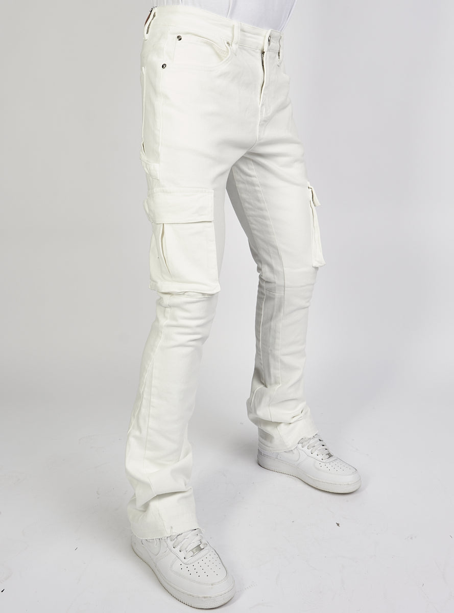 Politics Flare Stacked Pants - Mott - White - 506 – Vengeance78