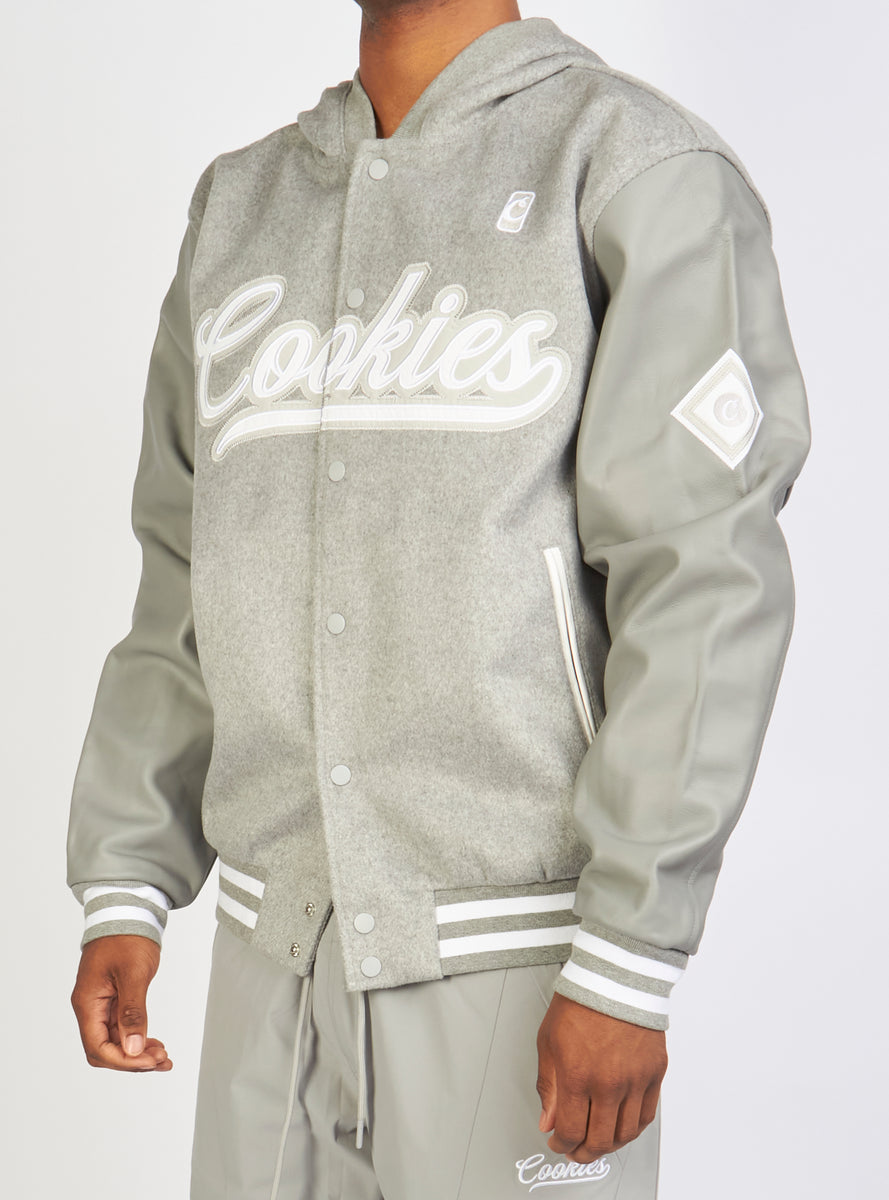 Cookies Jacket - Pack Talk Hooded Letterman - Heather Grey - 1564O6618 ...