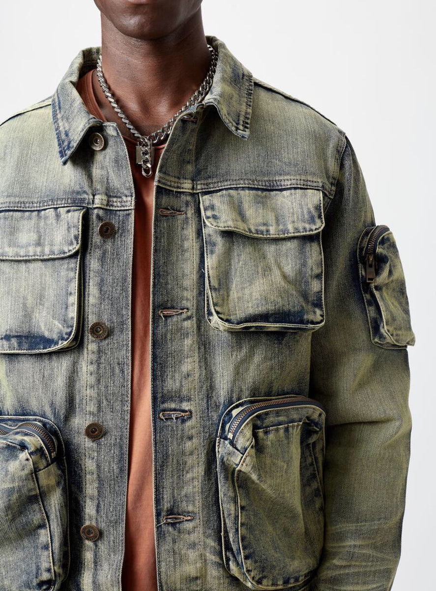 Rebel Minds Denim Jacket - 3D Utility Pocket - Vintage - 122-503 ...