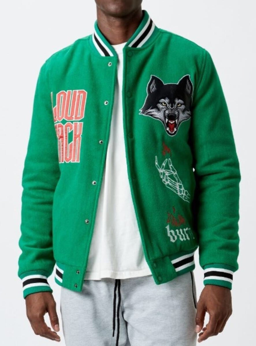 Rebel Minds Jacket - Loud Pack Varsity - Green - 122-512 – Vengeance78