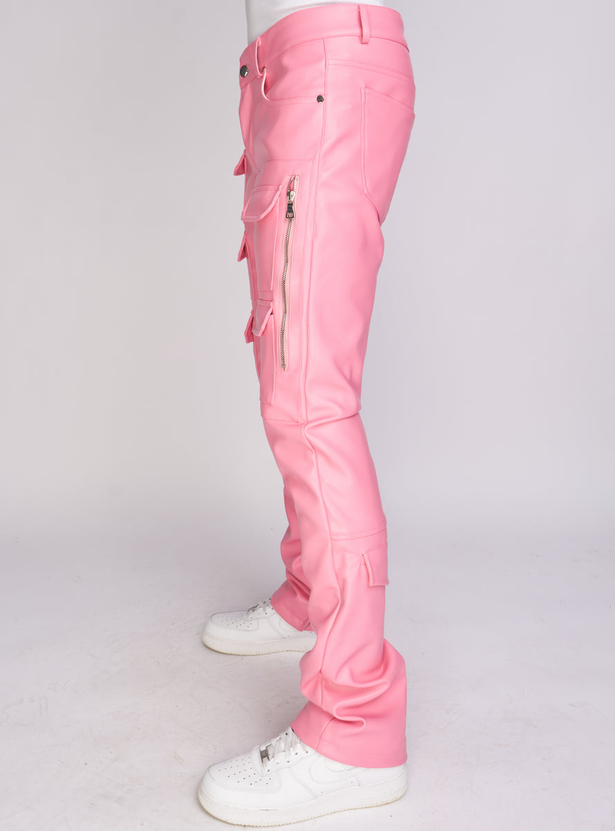 Politics Stacked Leather Pants Cargo - Murphy - Pink - 556 – Vengeance78