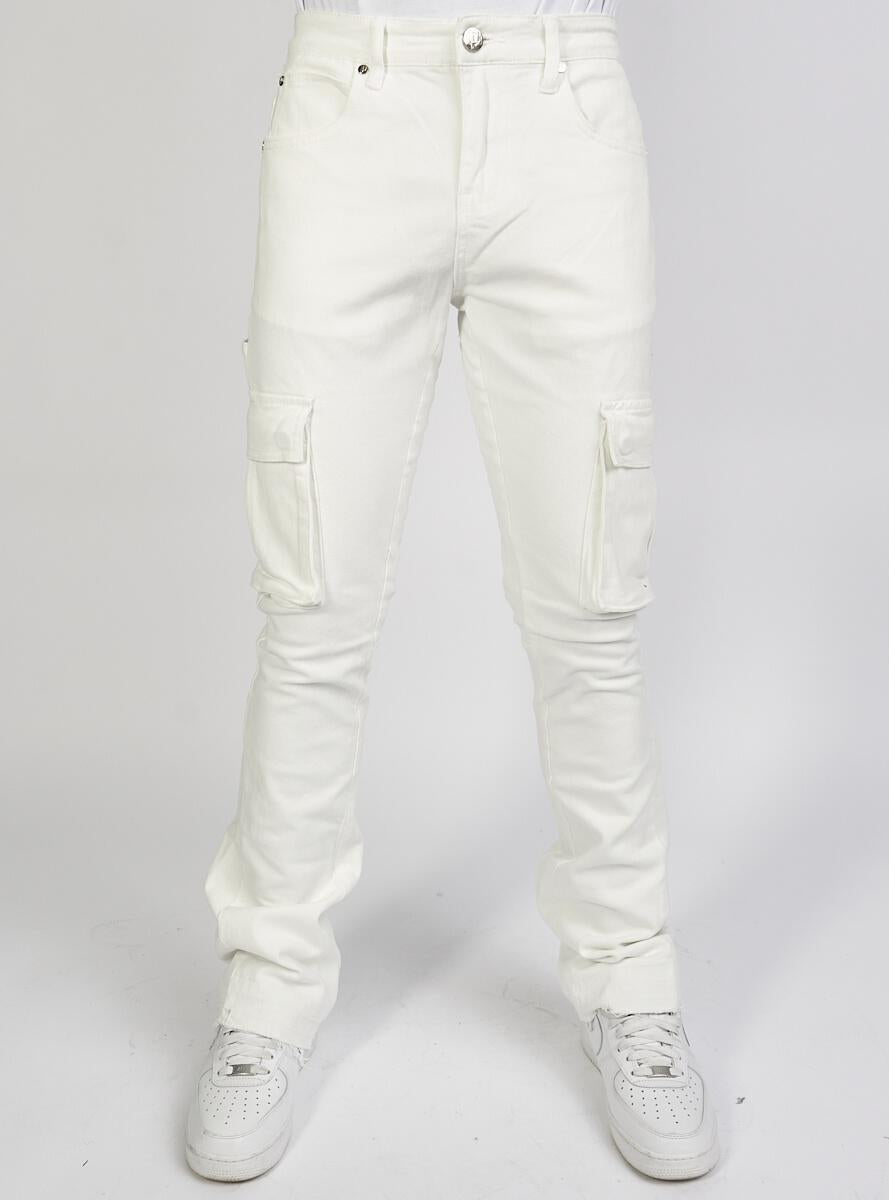 Politics Flare Stacked Pants - Mott - White - 506 – Vengeance78