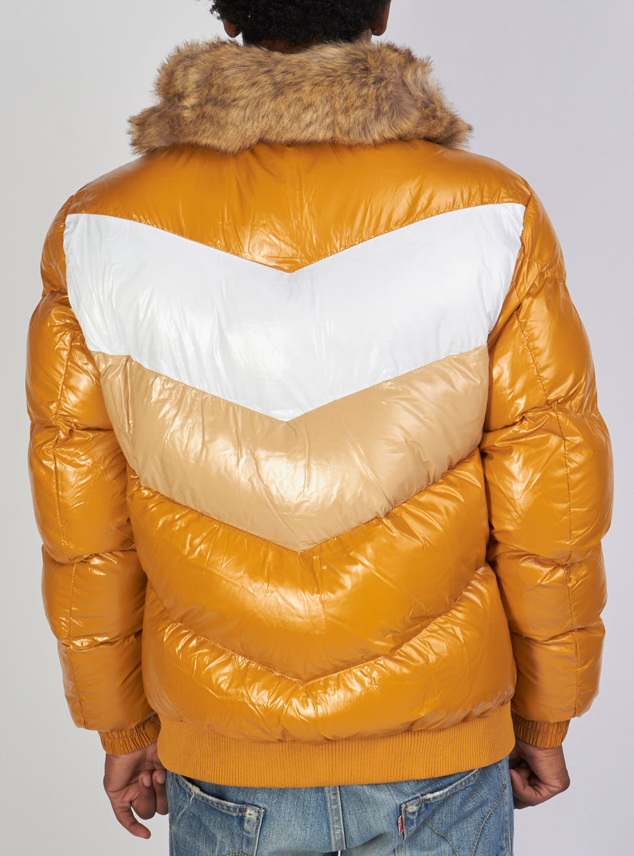 Jordan Craig Jacket - Color Blocked Puffer - Wheat - 91587 – Vengeance78