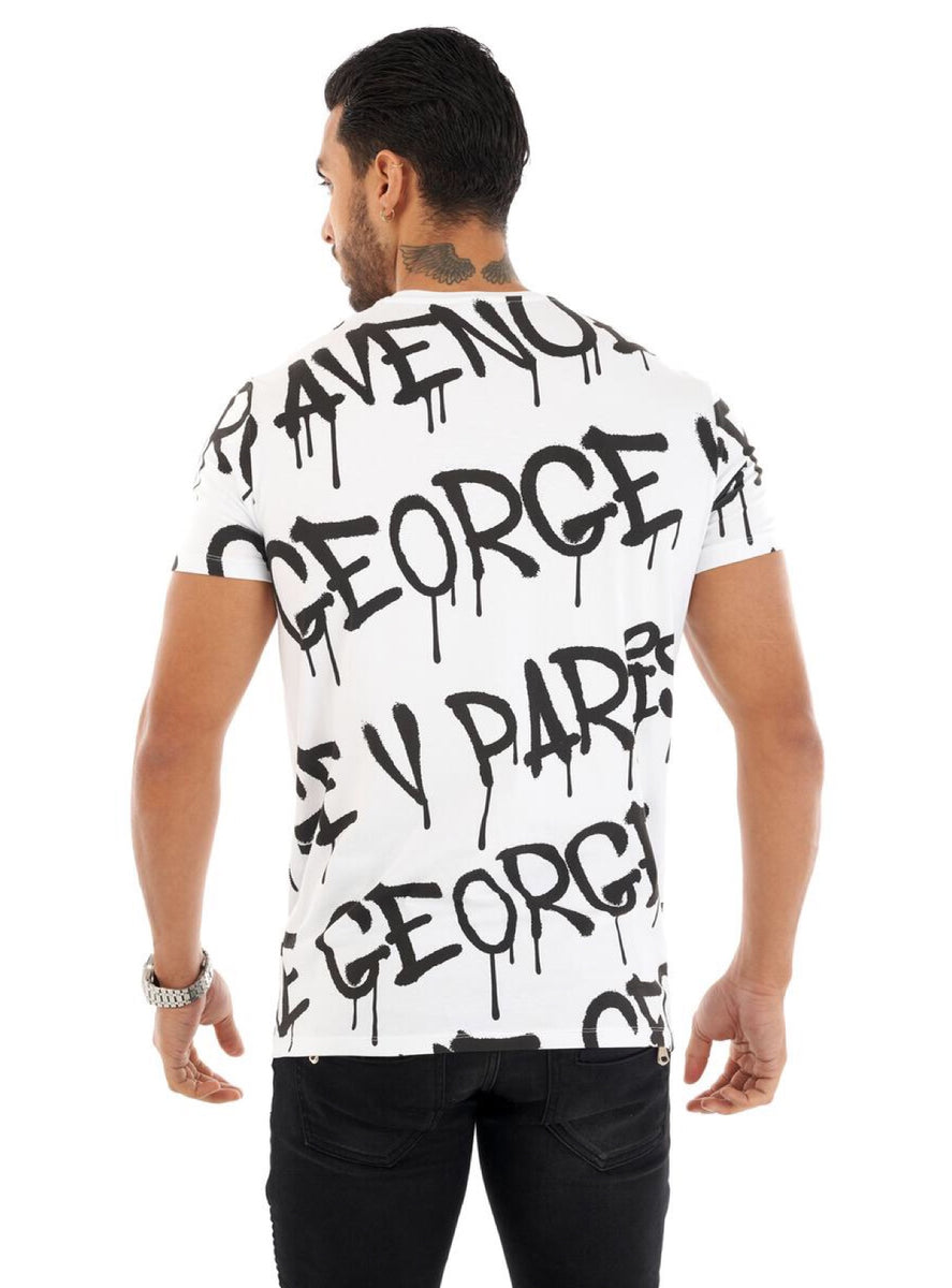 George V T-Shirt - Paint Drip Logo Tag - White - GV2357 – Vengeance78