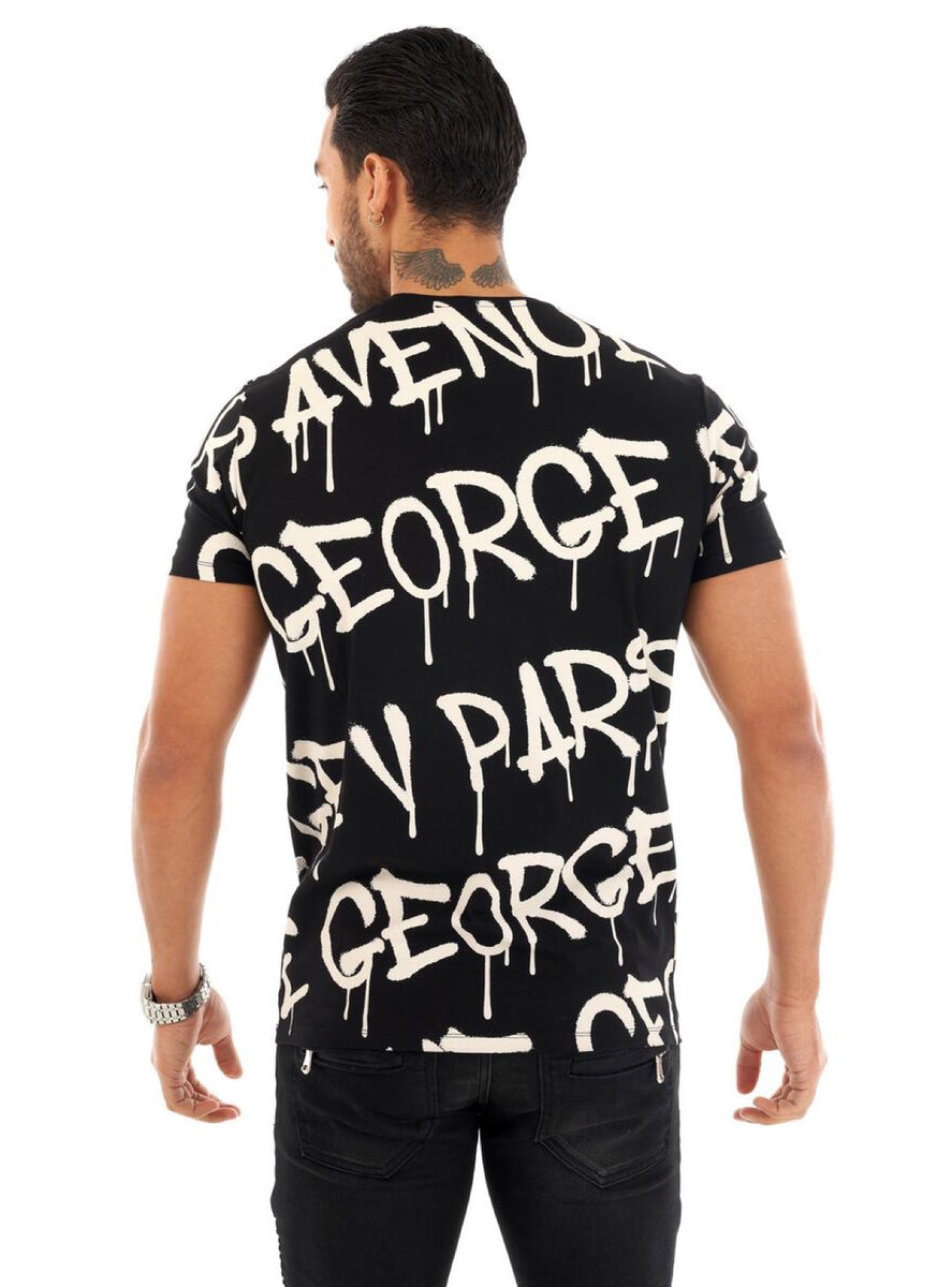 George V T-Shirt - Paint Drip Logo Tag - Black - GV2357 – Vengeance78