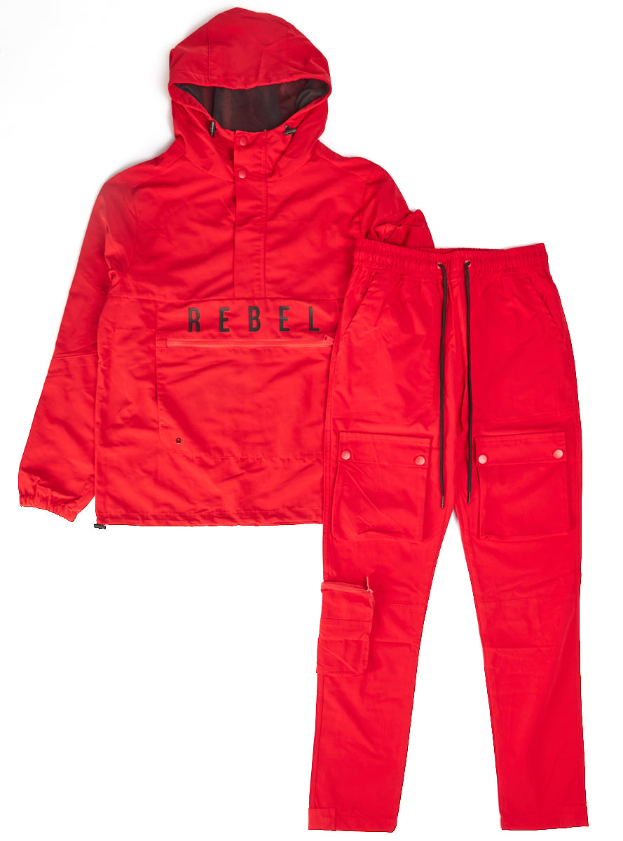 Rebel Minds Nylon Set - Half Zip - Red - 122-535 – Vengeance78