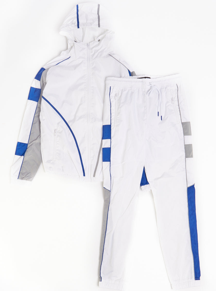 Rebel Minds Tracksuit - Full Zip Nylon - White - 121-812 – Vengeance78