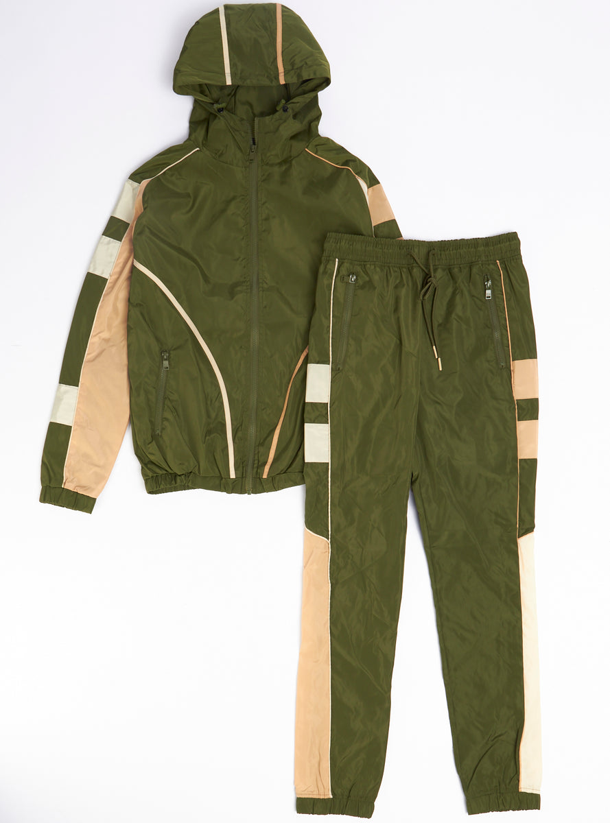 Rebel Minds Tracksuit - Full Zip Nylon - Olive - 121-812 – Vengeance78