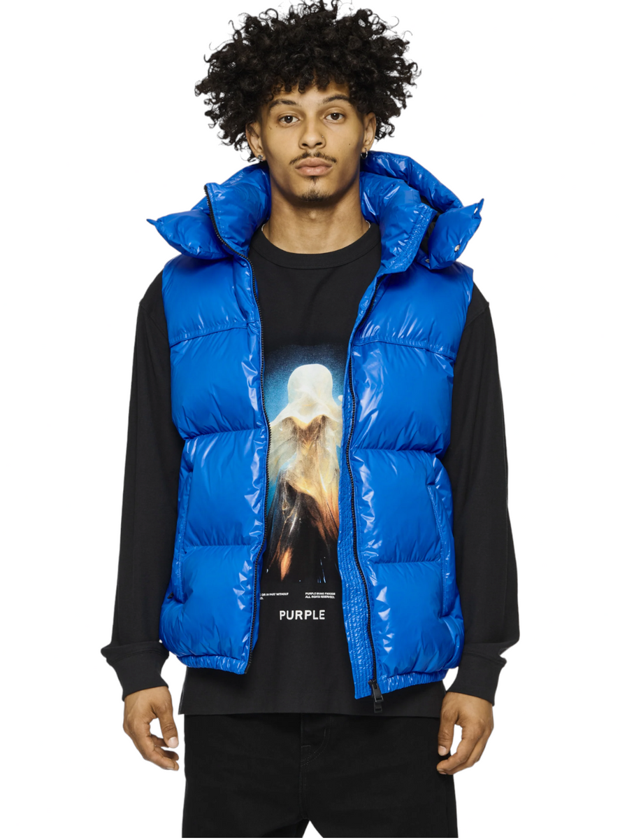 Purple-Brand Vest - Nylon Puffer - Blue - P623-PBLV423 – Vengeance78