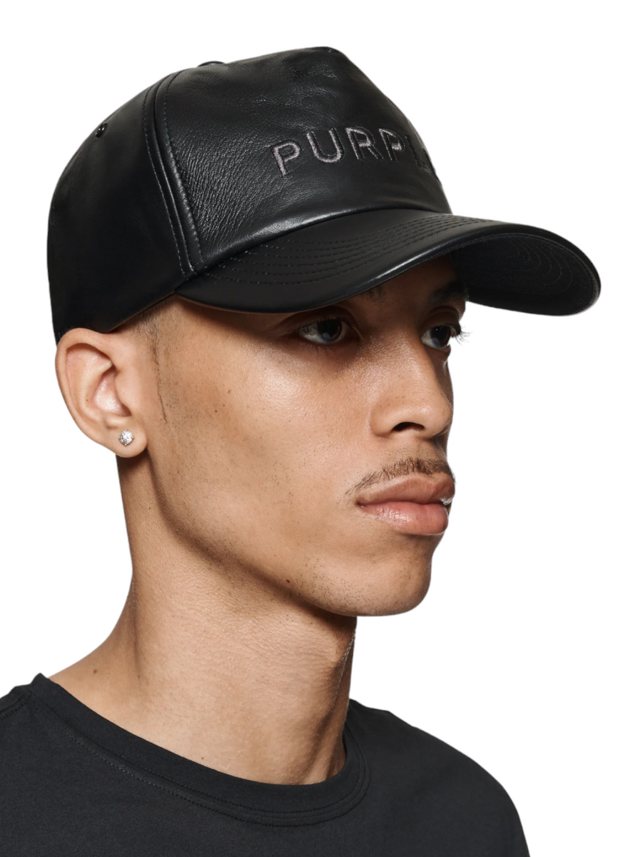 Purple-Brand Hat - Panel Leather - Black - P916 – Vengeance78
