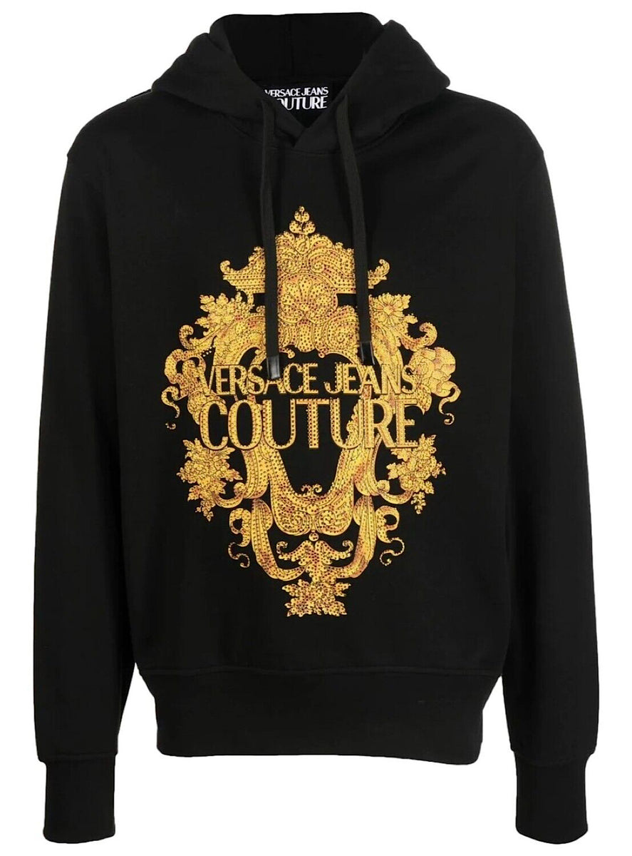 Versace Hoodie - Baroque Crystal - Black And Gold - 73GAIP02 – Vengeance78