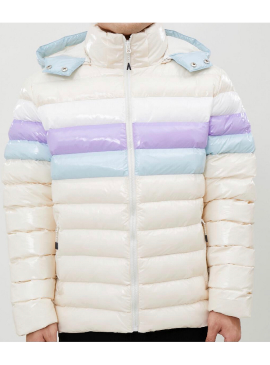 Roku Studio Puffer Jacket - Colorblock - Ivory - RK6480490 – Vengeance78
