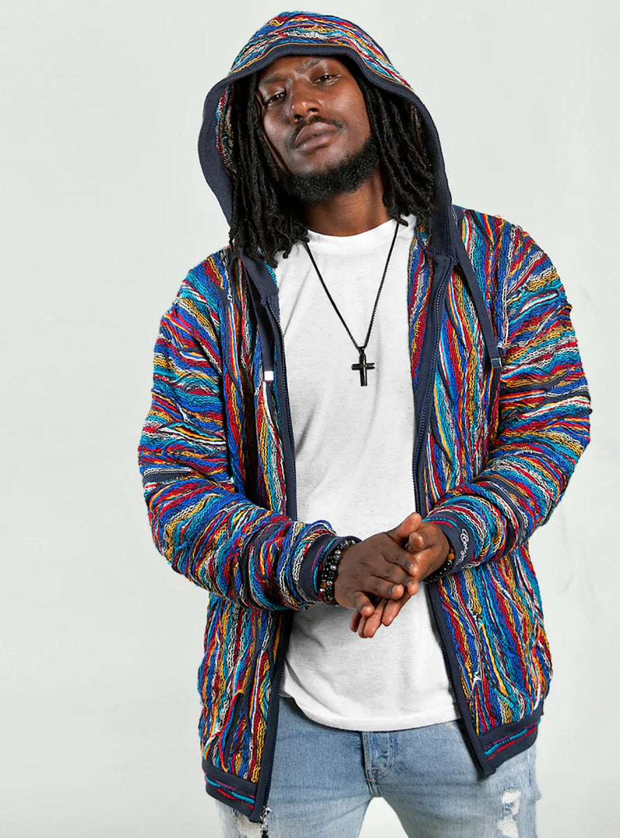 Coogi Hoodie - Classic Zip - Blue And Red - X0150173 – Vengeance78