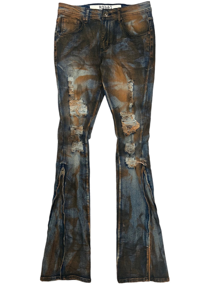 R3BEL Jeans - Stacked Crinkle Paint - Rust - 622-693 – Vengeance78