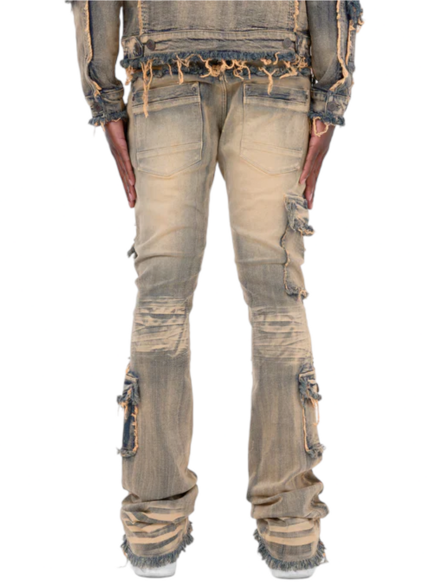 Copper Rivet Jeans - Fray Edge Cargo Pocket Stacked - Vintage - 333239 ...